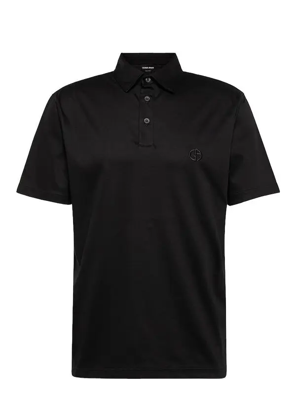 Giorgio Armani Cotton Polo Shirt - Black
