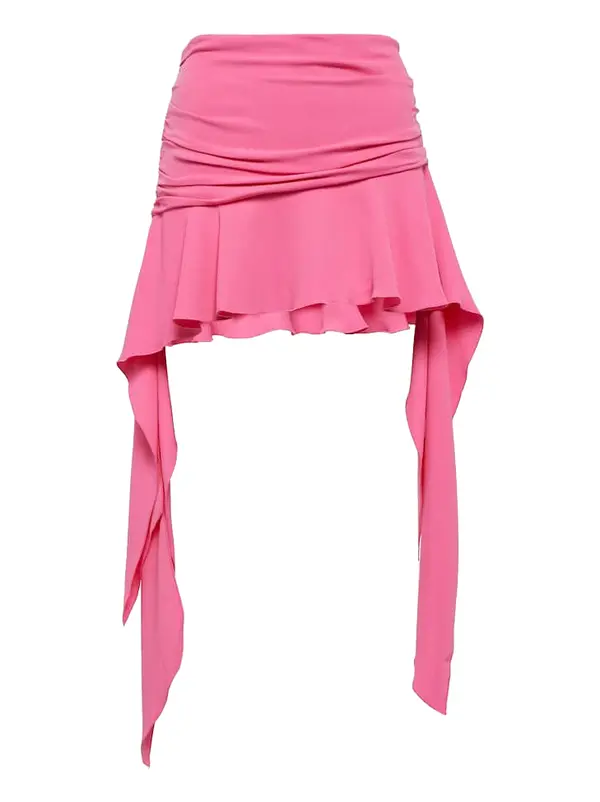 Blumarine Ruffled Jersey Miniskirt - Pink