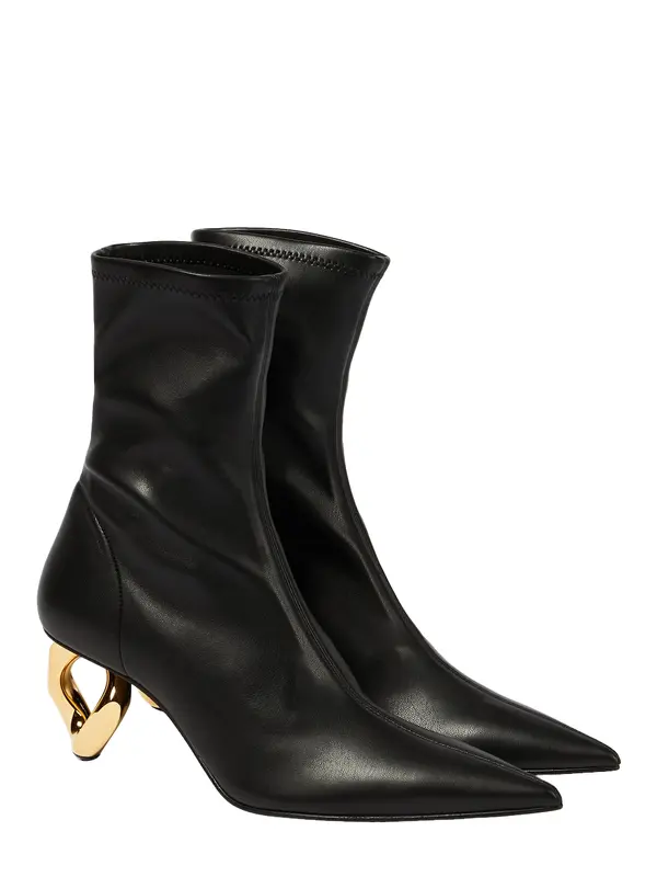 JW Anderson Chain Leather Ankle Boots - Black