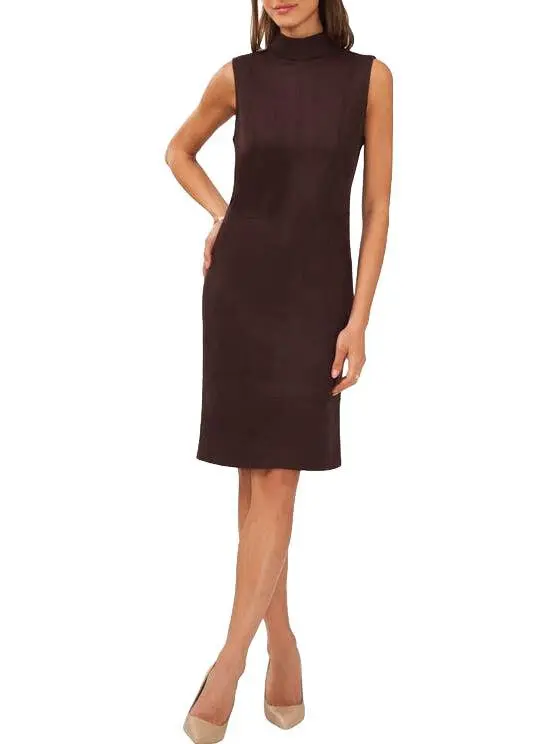 Halogen Mock Neck Sheath Dress - Dark Roast