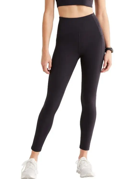 Zella Studio Luxe High Waist Pocket 7/8 Leggings - Black