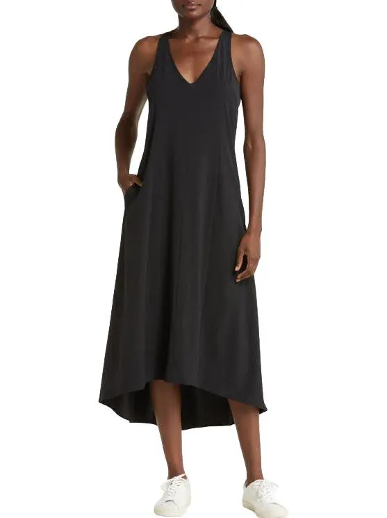 Zella Relaxed High-low Maxi Dress - Black