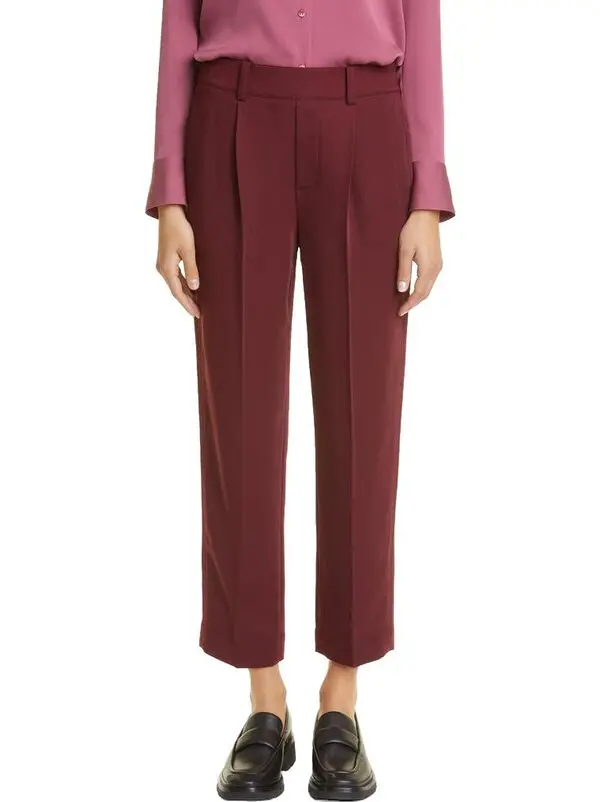 Vince Tapered Pull-on Trousers - Plum Wine