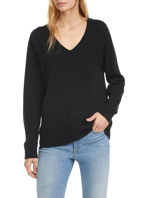 Vince Weekend V-neck Cashmere Sweater - Black