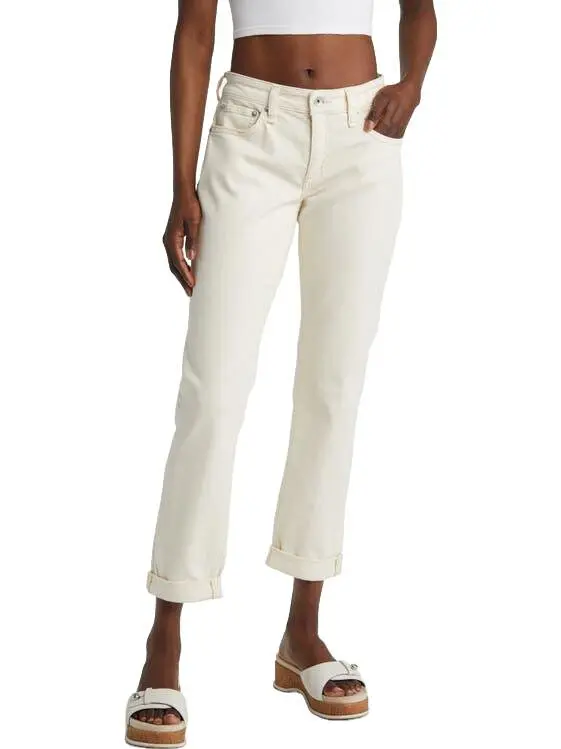 Rag & Bone Dre Low Rise Slim Boyfriend Jeans - Ecru