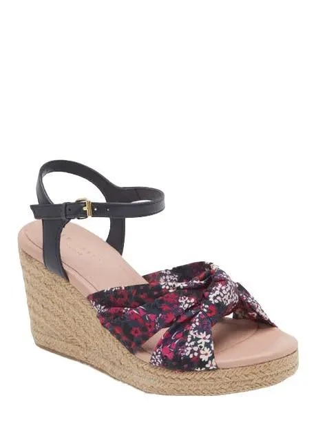 Ted Baker London Floral Espadrille Wedge Sandal - Navy