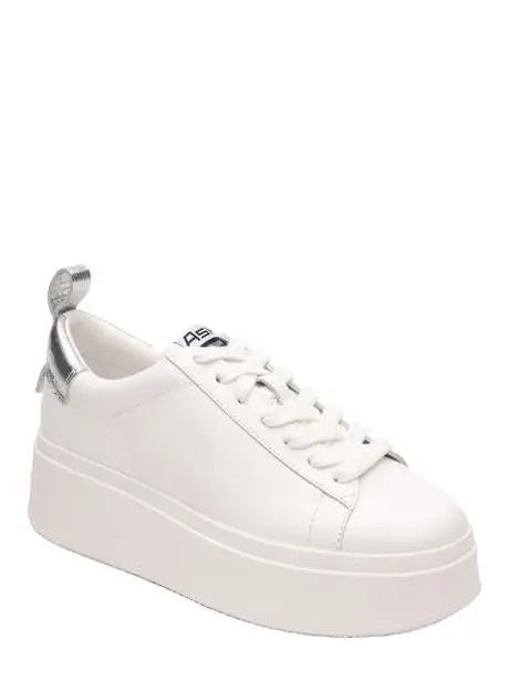 Ash Maya Platform Sneaker - White/ Silver