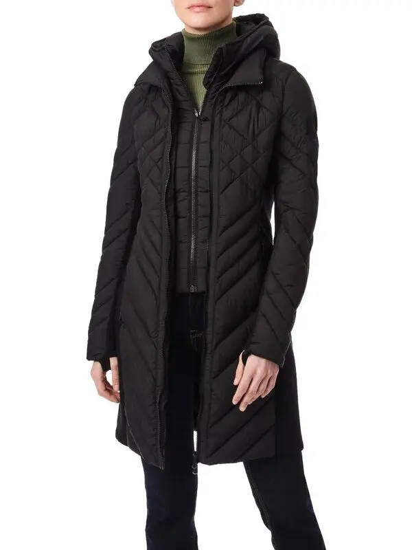 Bernardo Hooded Puffer Jacket - Black