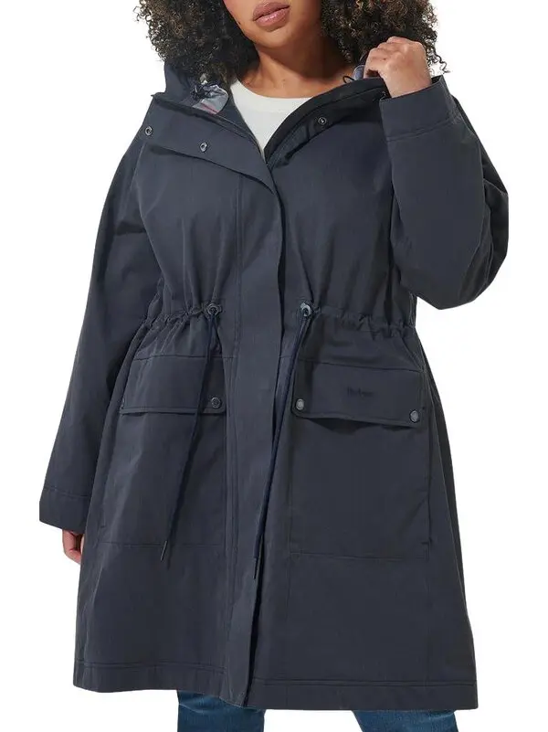 Barbour Bowlees Waterproof Longline Jacket - Dk Navy/dress