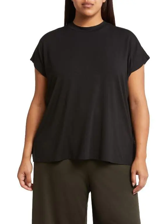 Eileen Fisher Mock Neck T-shirt - Black