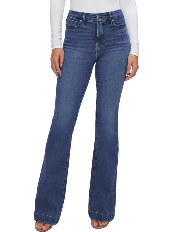Good American Good Legs Flare Jeans - Bblue305