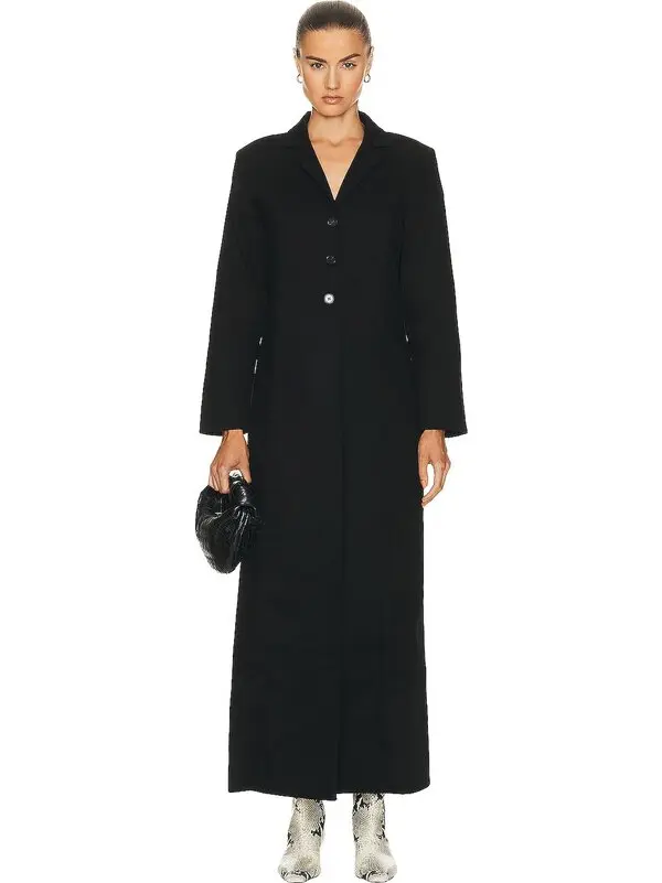 Nour Hammour Lydia Fit & Flare Coat - Black
