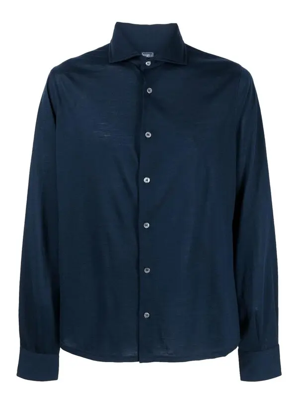 Fedeli Iconic Jason Button-up Shirt - Blue