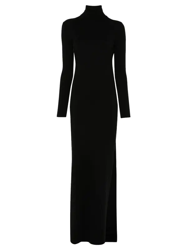 Saint Laurent Long-sleeve Wool Dress - Black