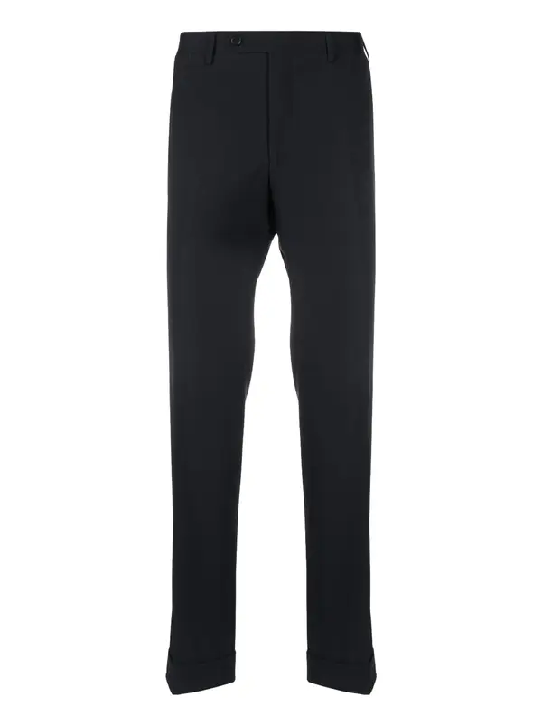 Canali Straight-leg Wool Trousers - Blue