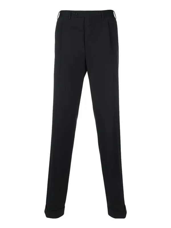Canali Straight-leg Wool Tailored Trousers - Blue