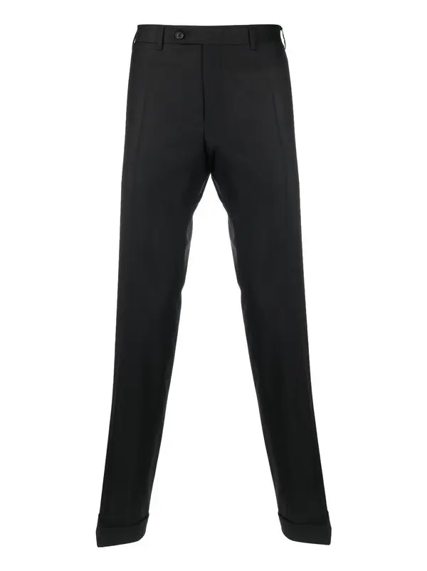 Canali Tailored Straight-leg Wool Trousers - Black
