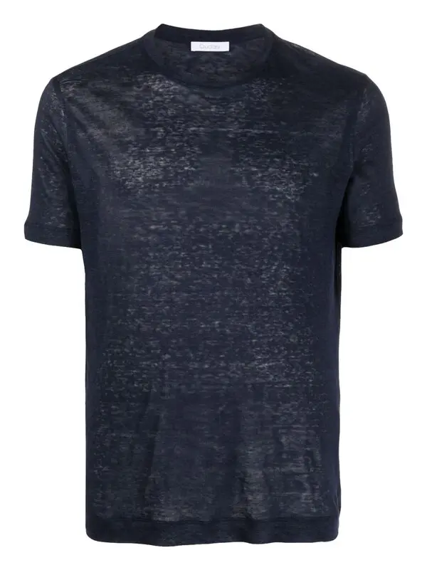 CRUCIANI Lined Short-sleeved T-shirt - Blue