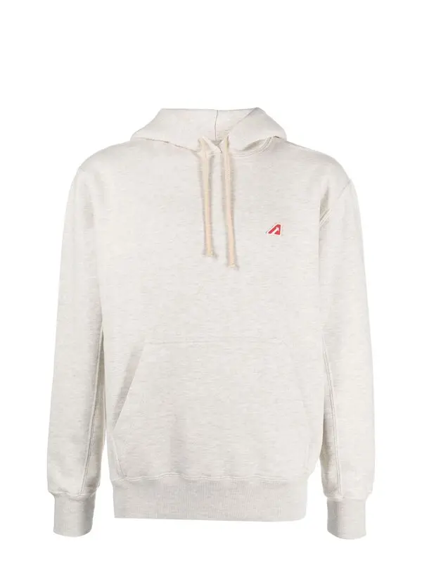 AUTRY Mélange Effect Cotton Hoodie - Neutrals