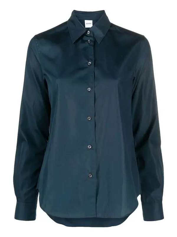 Aspesi Long-sleeved Button-up Shirt - Blue