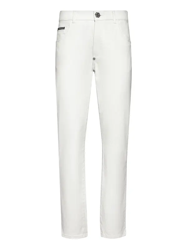 Philipp Plein Straight-leg Denim Trousers - Neutrals