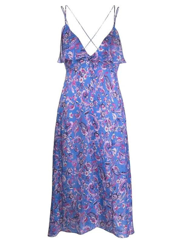 Isabel Marant Presly Floral-print Midi Dress - Blue