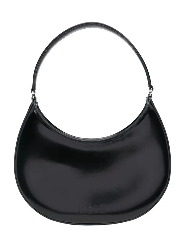 MSGM Logo-debossed Faux-leather Hobo Bag - Black