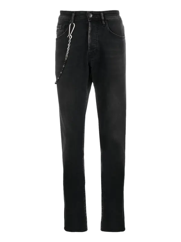 TRAMAROSSA Chain-detail Slim-fit Jeans - Black