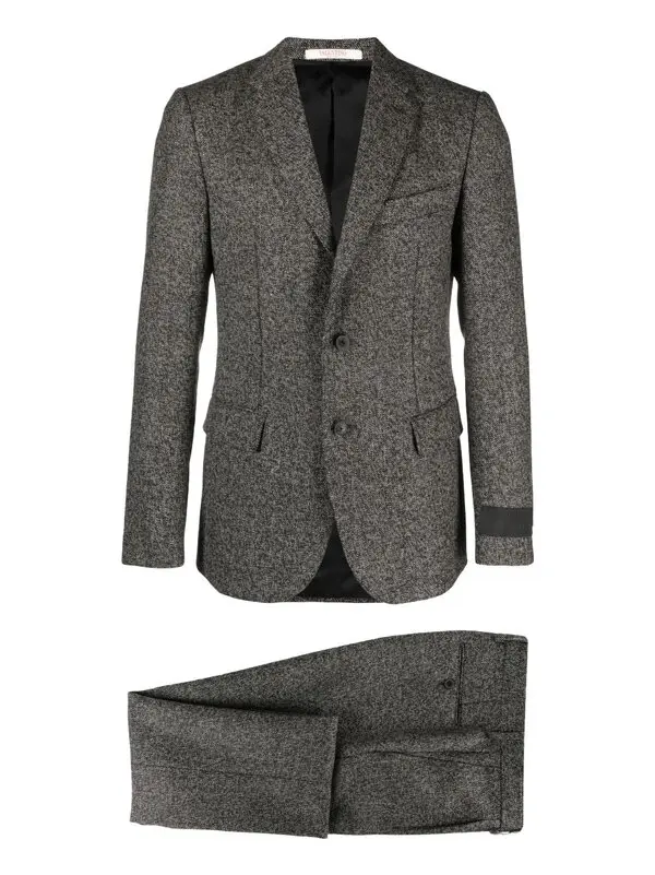 Valentino Garavani Single-breasted Tweed Suit - Grey