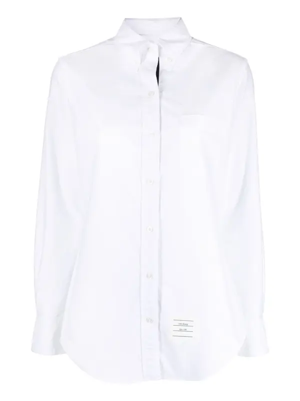 Thom Browne Button-down Cotton Oxford Shirt - White