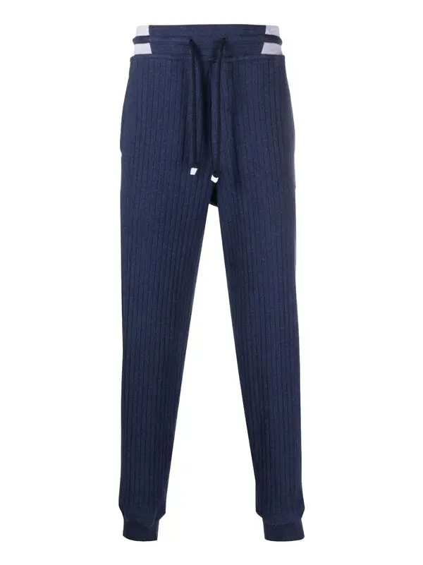 Brunello Cucinelli Elasticated-waist Cotton Track Trousers - Blue