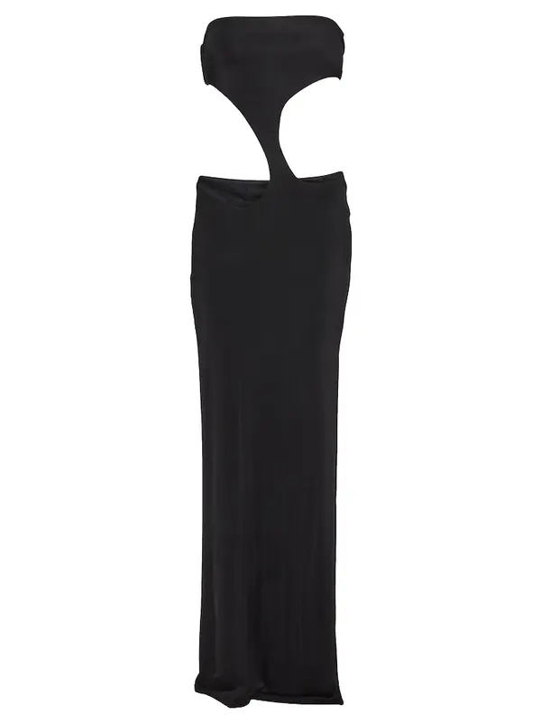 LOUISA BALLOU Long Carve Maxi Dress - Black