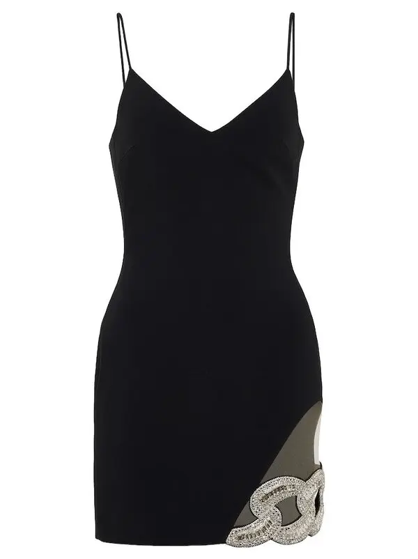 David Koma Chain-embellished Minidress - Black