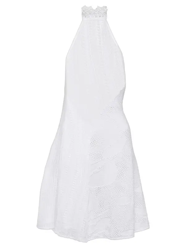 ROBERTA EINER Halterneck Knit Minidress - White