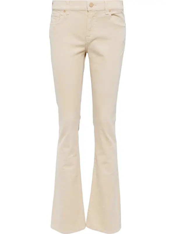 7 For All Mankind Mid-rise Flared Jeans - Beige