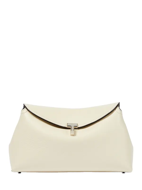 TOTEME T-lock Leather Clutch - White