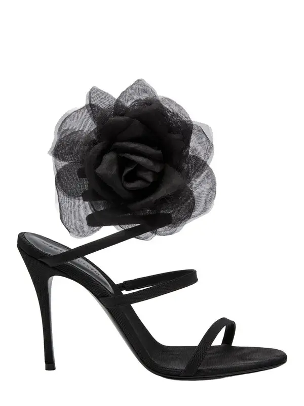 Magda Butrym Spiral Flower Stiletto Sandals - Black