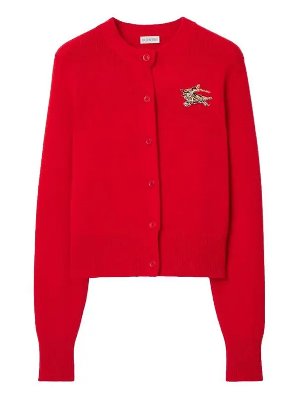 Burberry Wool Cashmere Cardigan - Crayon Red