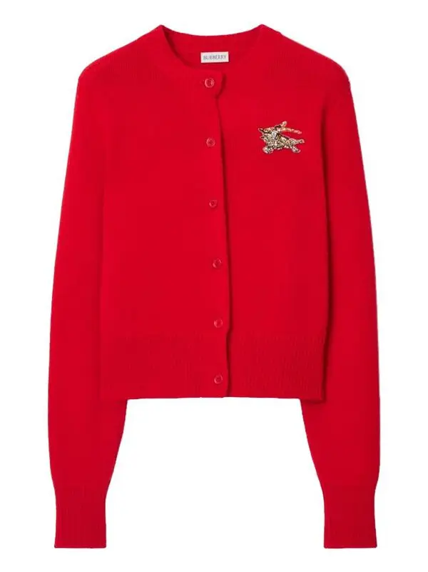Burberry Wool Cashmere Cardigan - Crayon Red