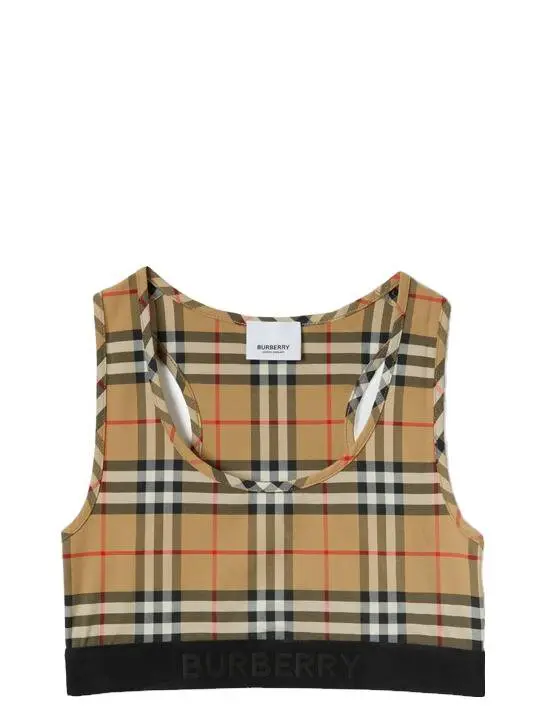 Burberry Check Bra Top - Archive Beige