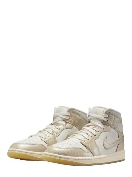 JORDAN Air 1 Mid Se Basketball Sneaker - Sail/team Gold/pale Ivory