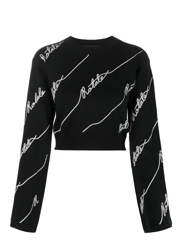 ROTATE BY BIRGER CHRISTENSEN Logo-embellished Jumper - Black