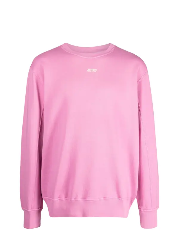 AUTRY Logo-print Cotton Sweatshirt - Pink