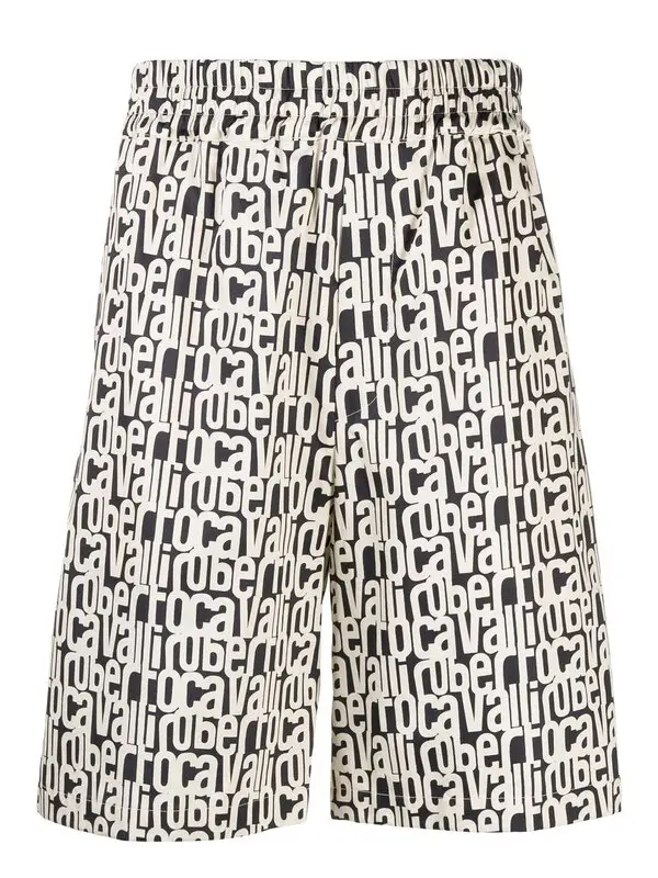 Roberto Cavalli Logo-print Shorts - Black