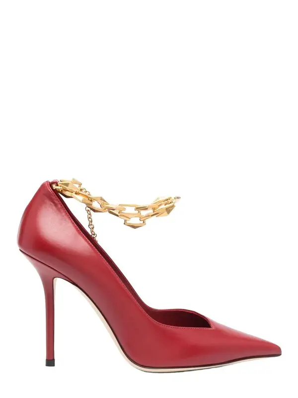JIMMY CHOO Diamond Talura 100mm Leather Pumps - Red
