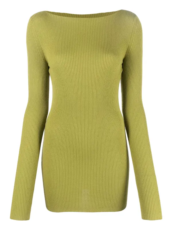 Rick Owens Cut-out Ribbed Jumper - Green
