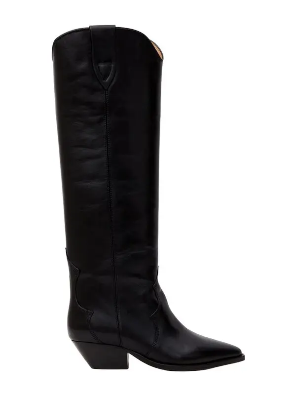 Isabel Marant Denvee Suede Cowboy Boots - Black