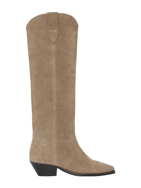 Isabel Marant Denvee Suede Cowboy Boots - Taupe