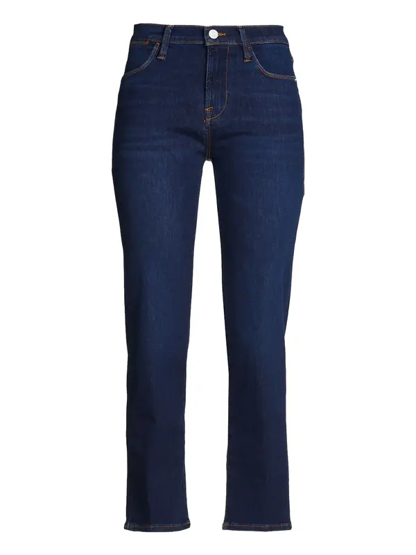 FRAME Le High Straight Cropped Jeans - Dark Denim
