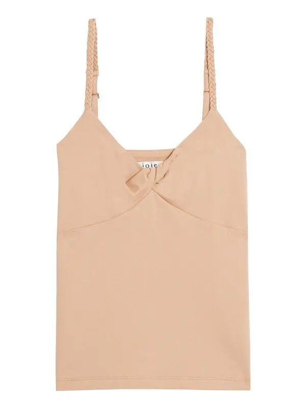 Joie Twist-front Cotton-jersey Camisole - Sand